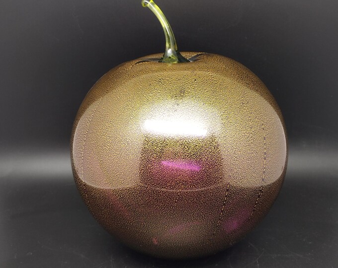 Revo Hand Blown Art Glass Plum With Gold Leaving, at Glad, Delicate ...