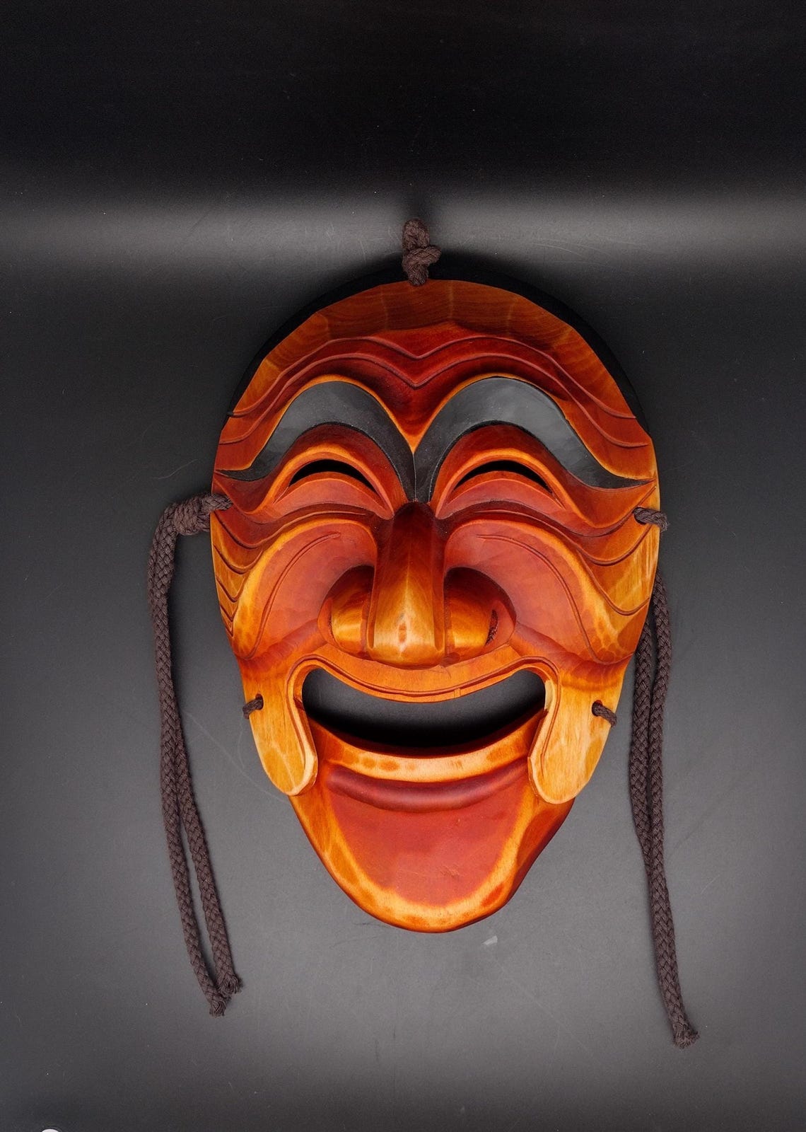 Vintage Korean Mask, Hahoetal Dance, Yangban Aristocrat, Hand Carved ...