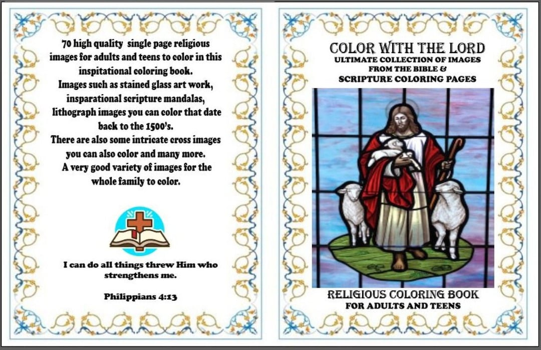 Religious Coloring Book for Adults & Teens Color With the Lord 70 High ...