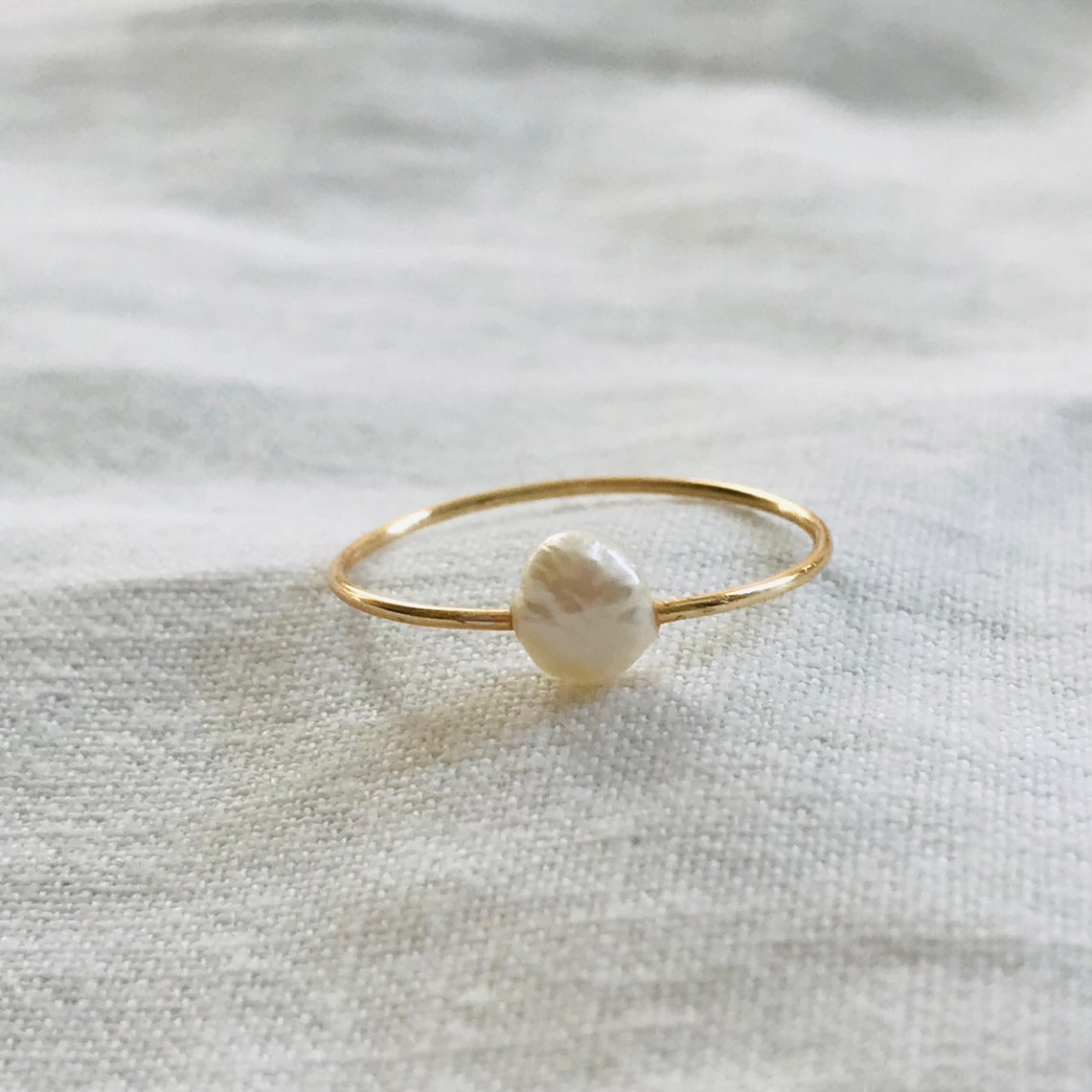 Handmade Pearl Ring Minimal Rings Clean Girl Rings - Etsy