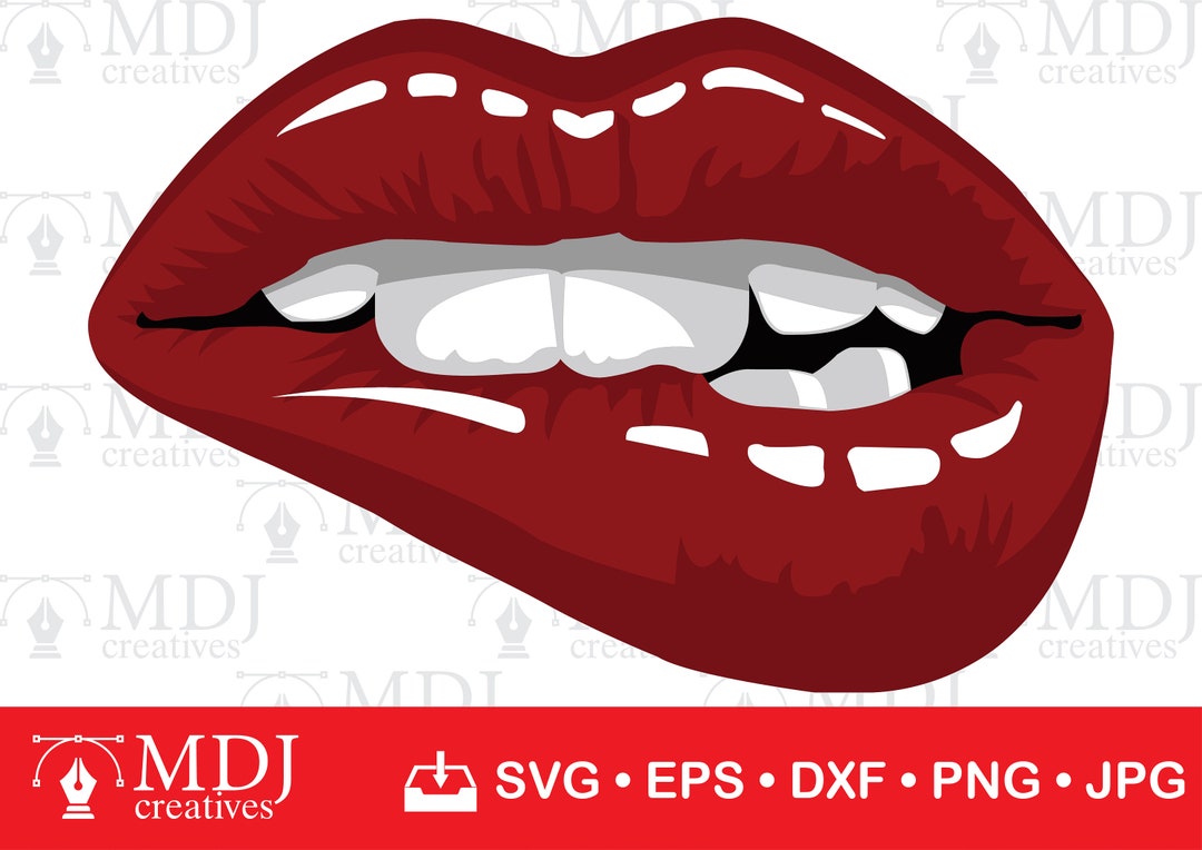 Red Bite Lips SVG, Biting Lips Svg, Lips Svg, Red Lips Svg, American ...
