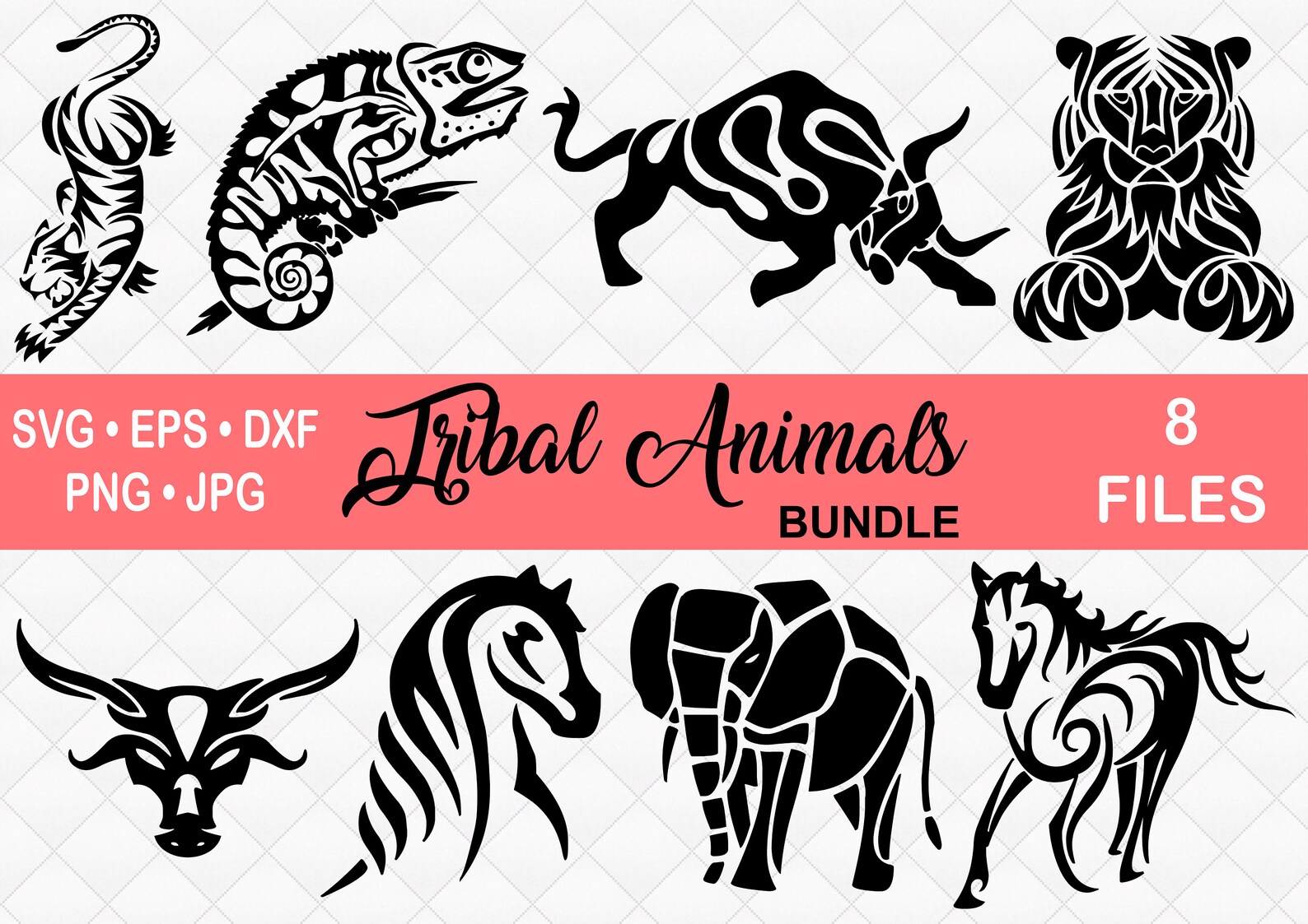 Tribal Animals 02 SVG Cut File Tribal Animals SVG Bundle of - Etsy