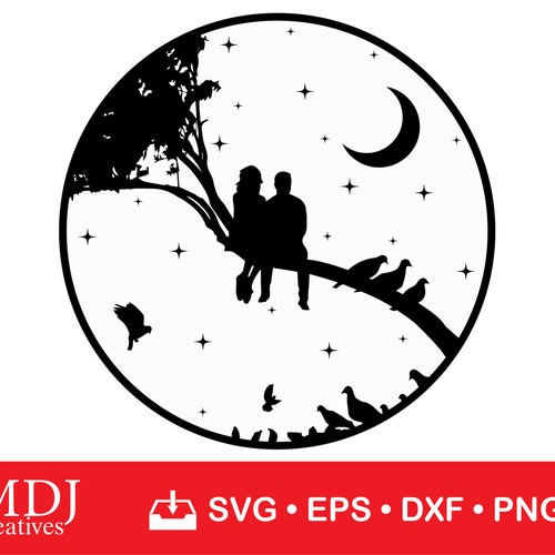 Love Couple Silhouette Svg Cut File Couple Silhouette Svg Etsy