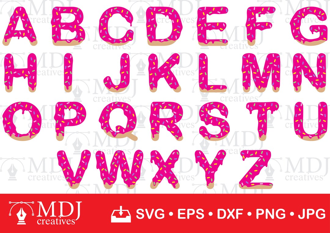 Alphabet Pink Donut Drip SVG, Alphabet SVG, Pink Donut SVG, Pink Donut ...
