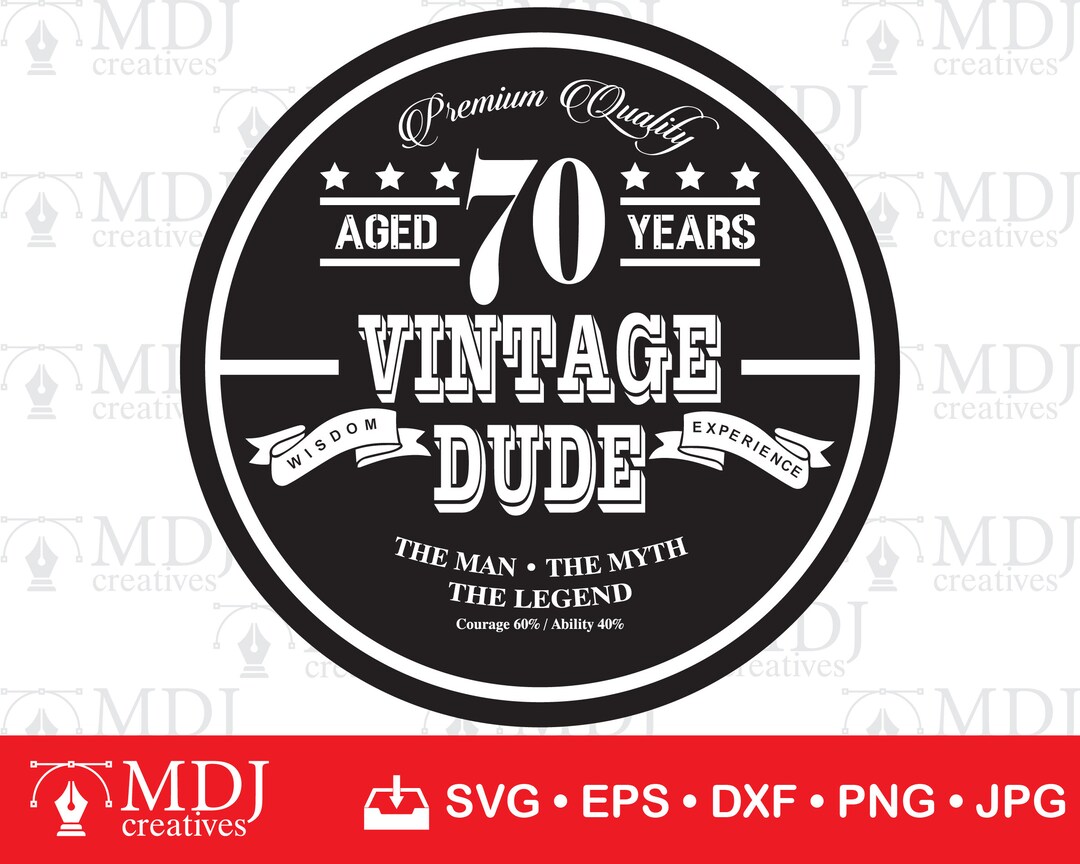70th Vintage Dude SVG, 70th Cut File Svg, 70th Birthday Svg, Aged 70 ...