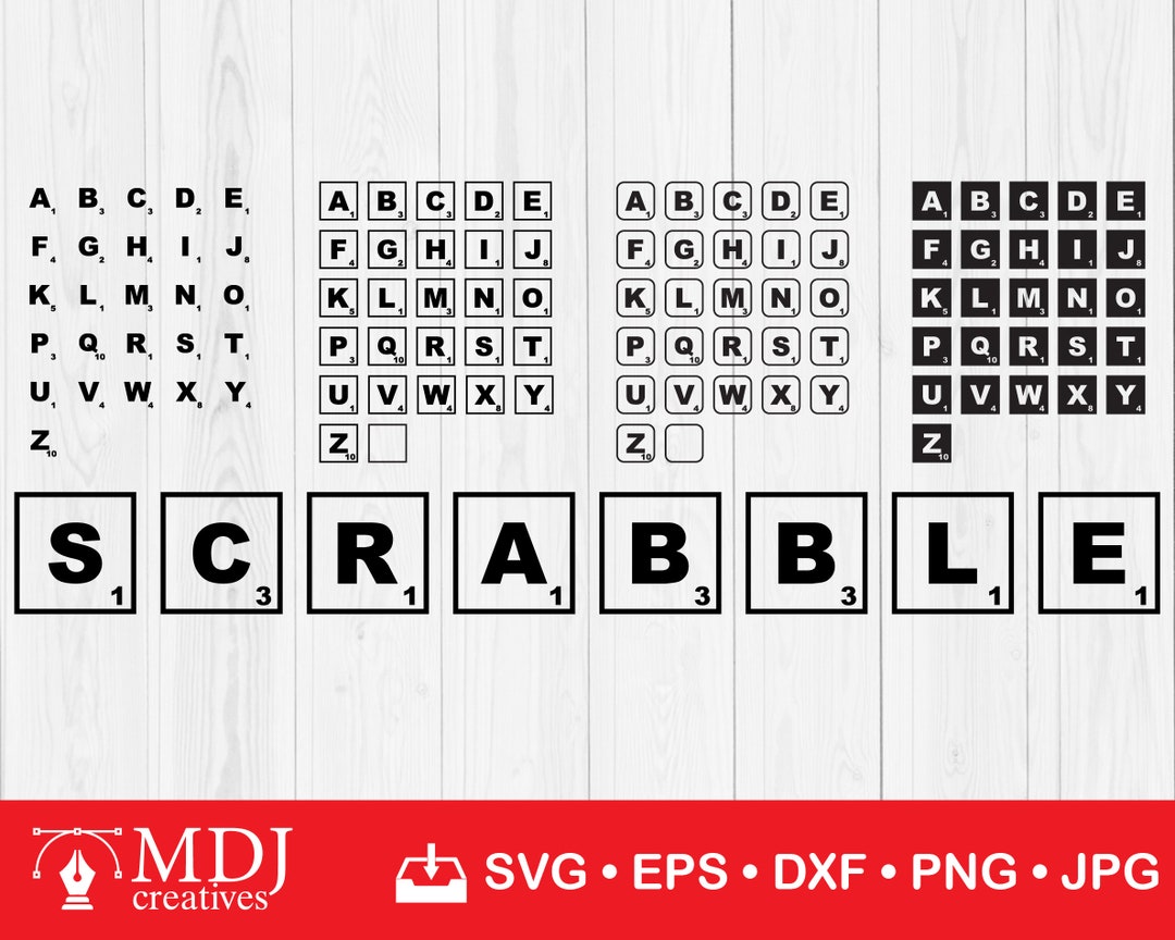 Scrabble Tiles SVG | Cut File | Bundle of 4 | Alphabet Letter Tiles ...