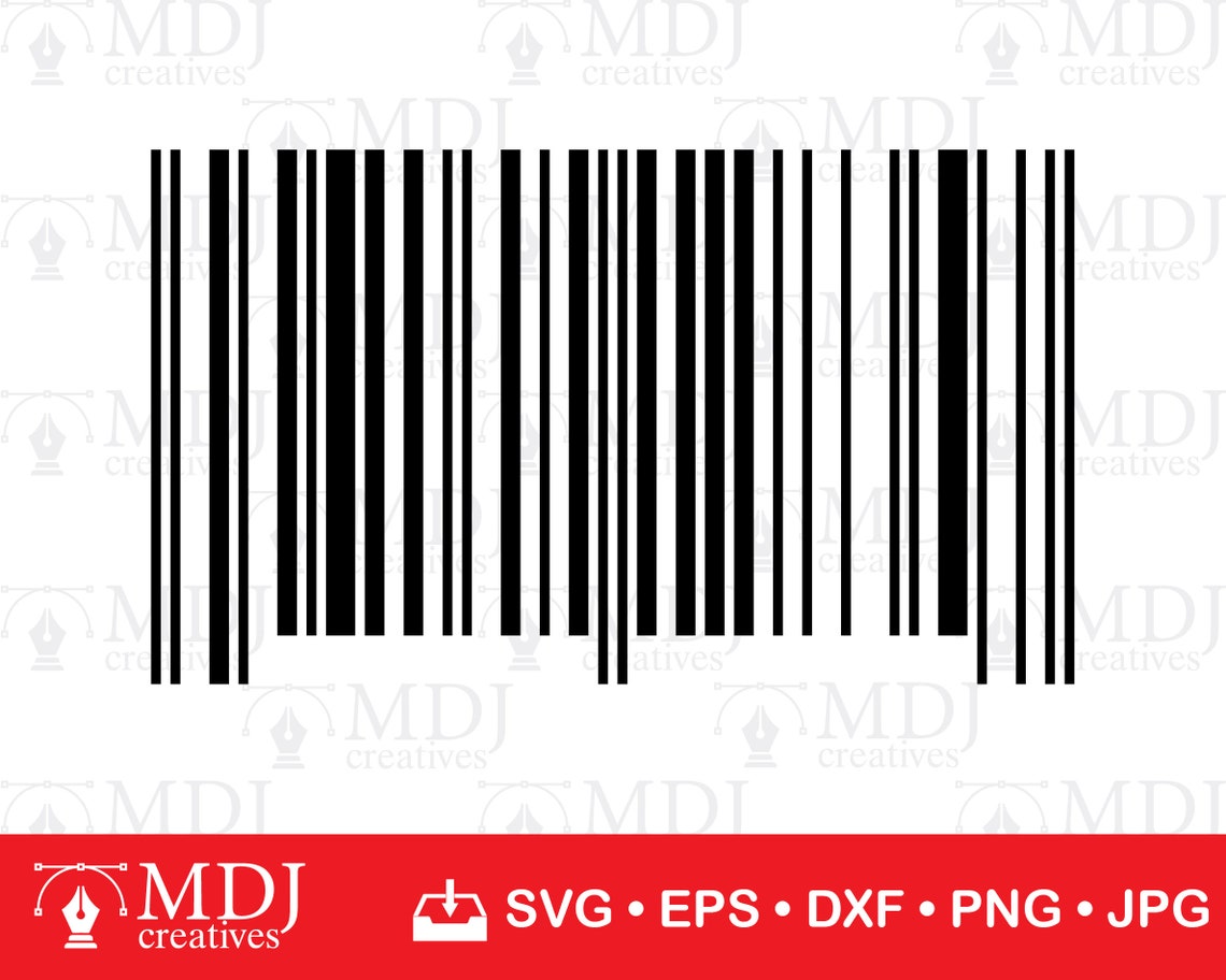 Barcode SVG Bar Code Plain Barcode Cut Files Barcode Vector | Etsy