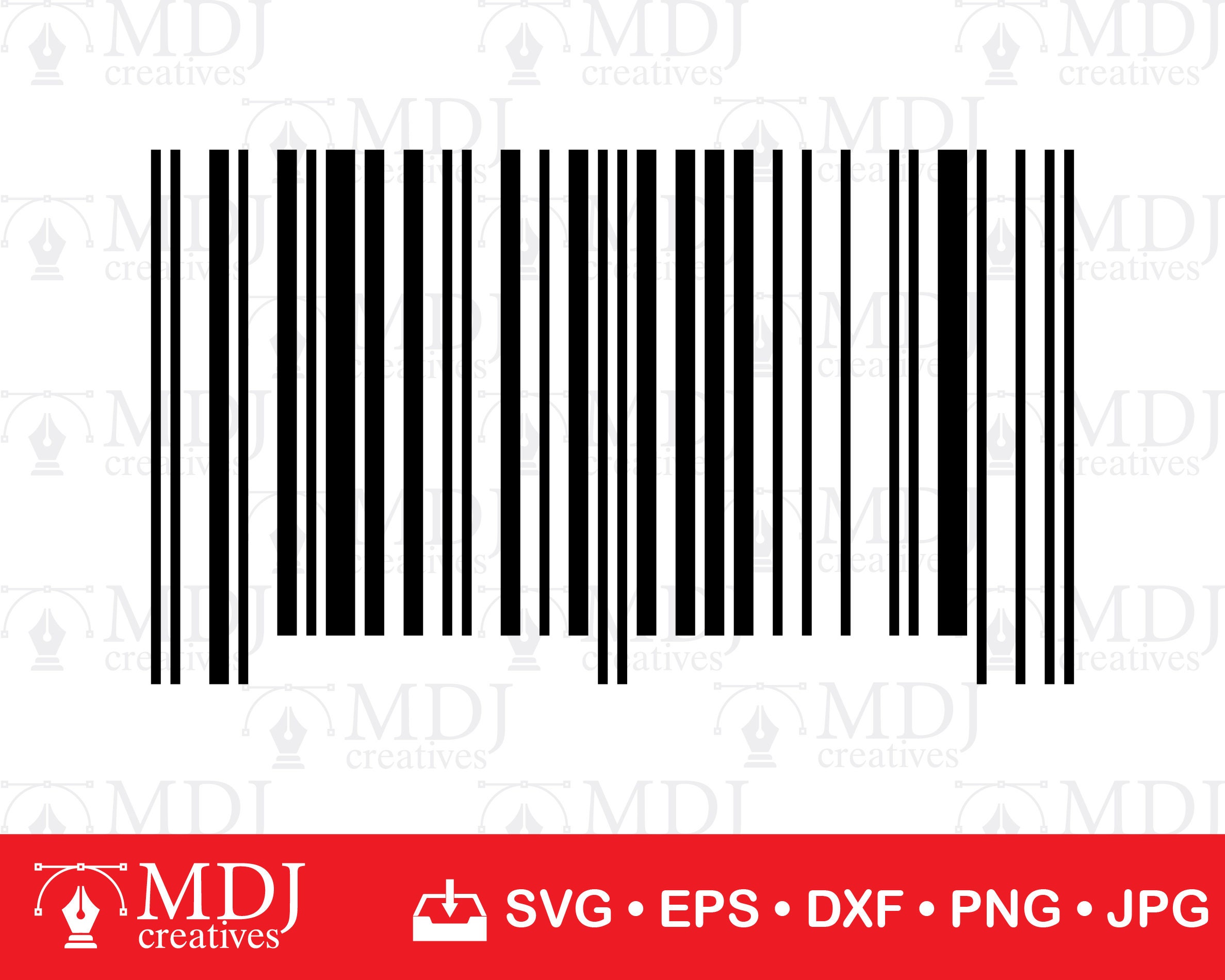 Barcode SVG Bar Code Plain Barcode Cut Files Barcode Vector | Etsy