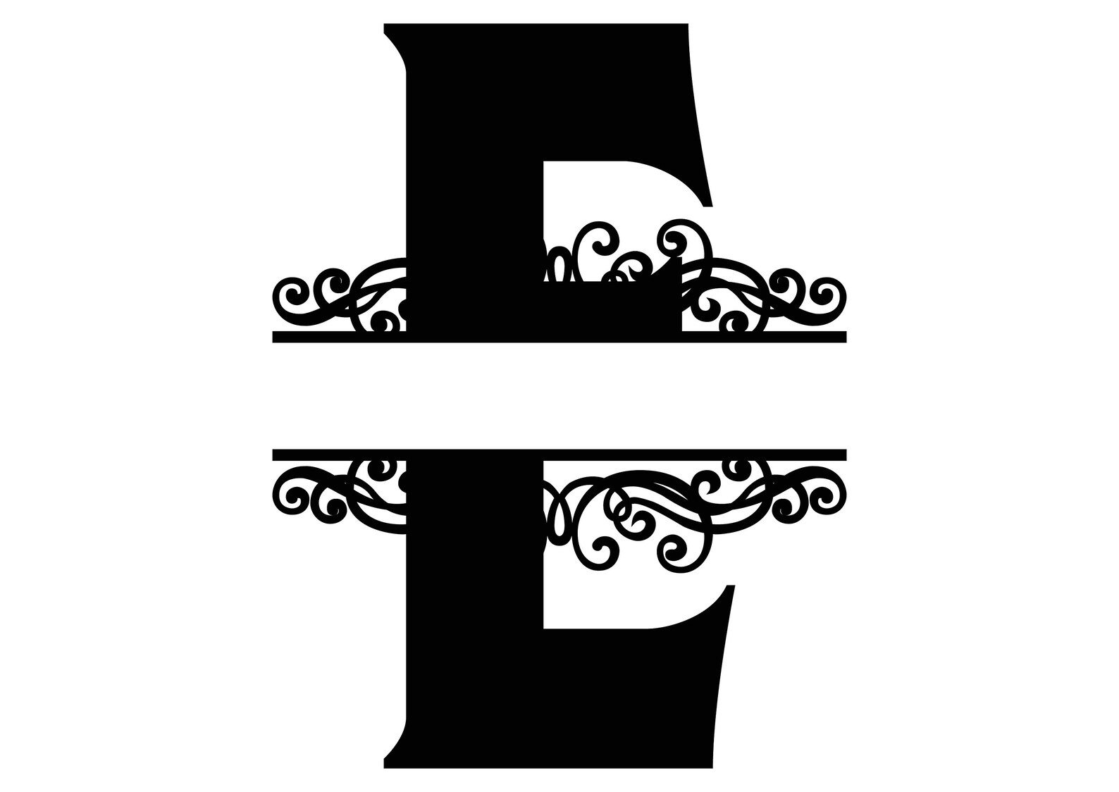 Split Alphabet Monogram 02 SVG Cut File Alphabet Monogram - Etsy