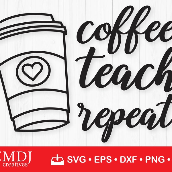 Teacher Coffee Svg - Etsy