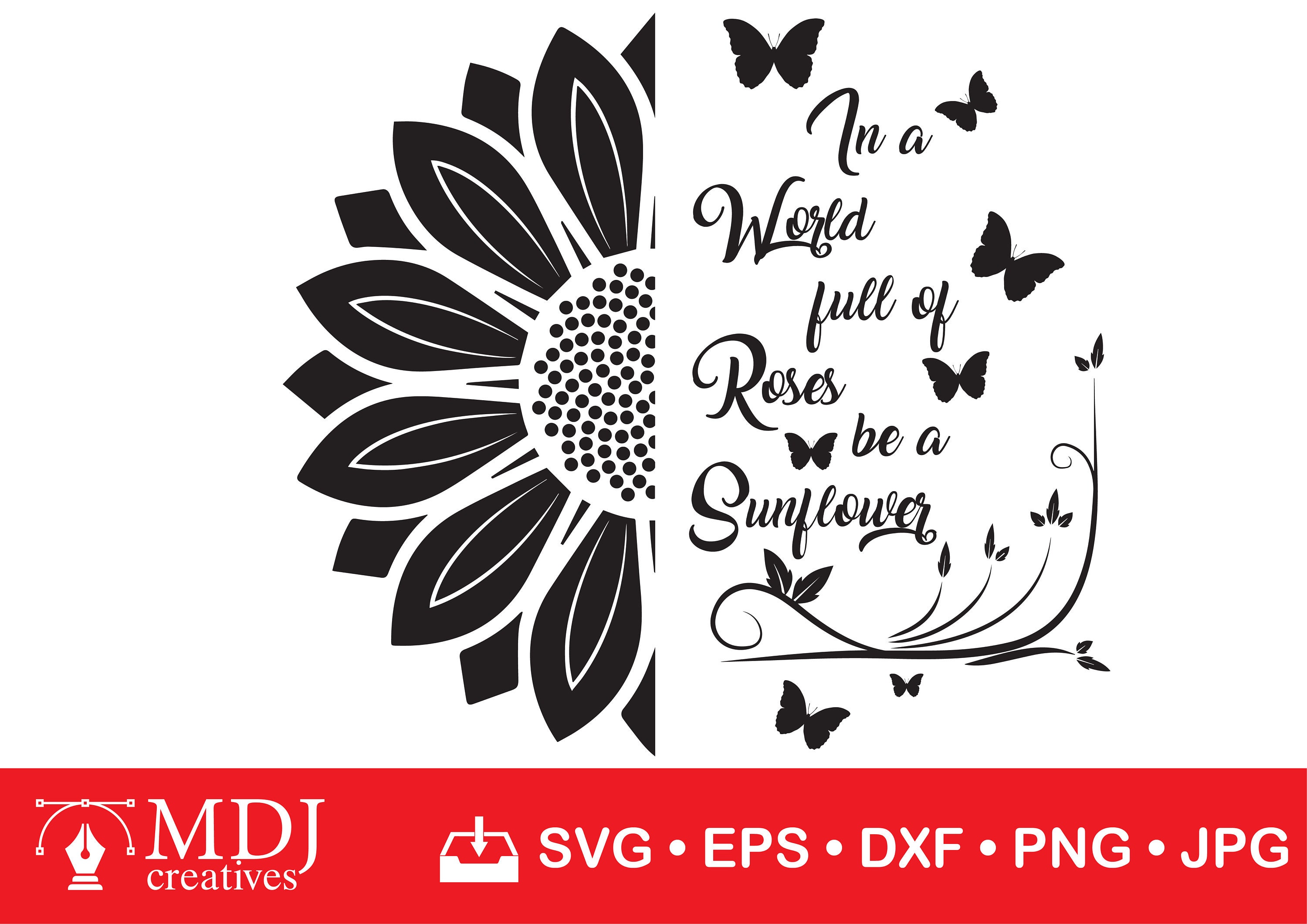 Be a Sunflower SVG Cut File Sunflower SVG Sunflower Clipart | Etsy