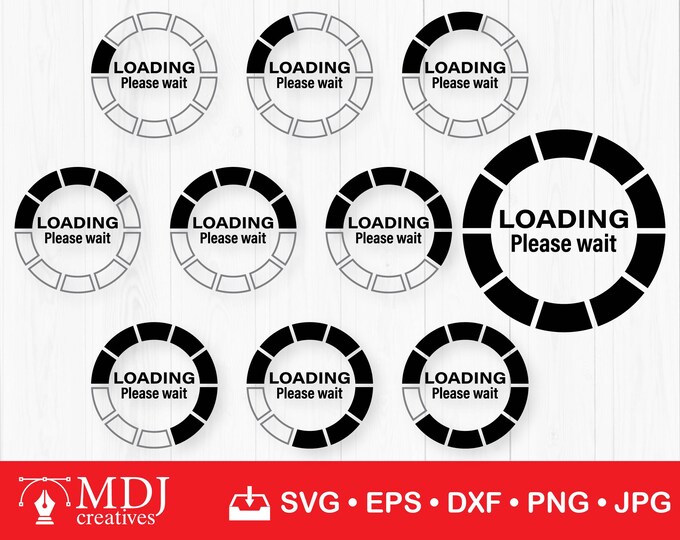 2022 Loading Please Wait SVG Files, New Year Loading Progress Bar Cut Files, Please Wait Vector ...