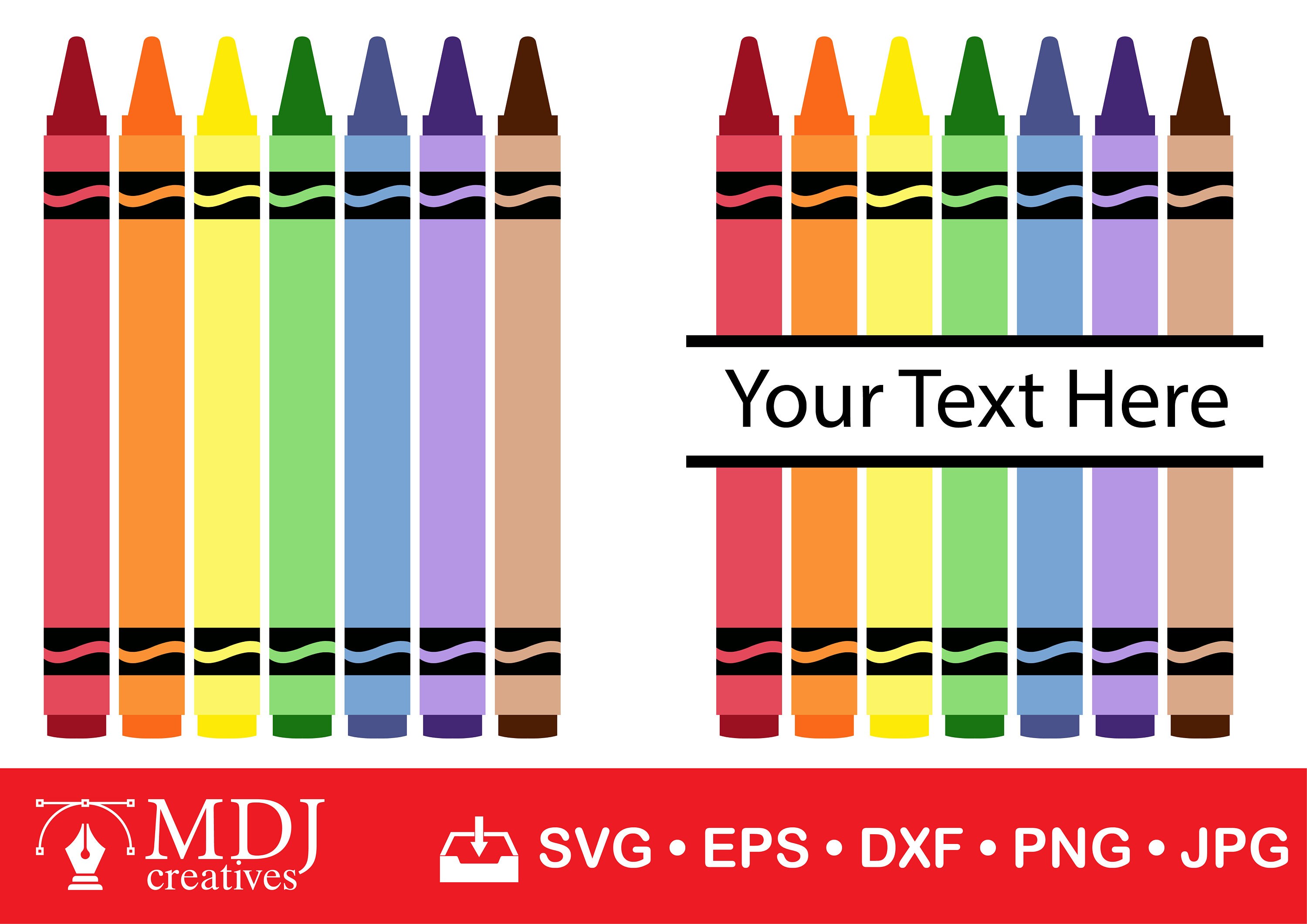 Crayon Split Monogram SVG Cut File Crayon Clipart Cute SVG | Etsy