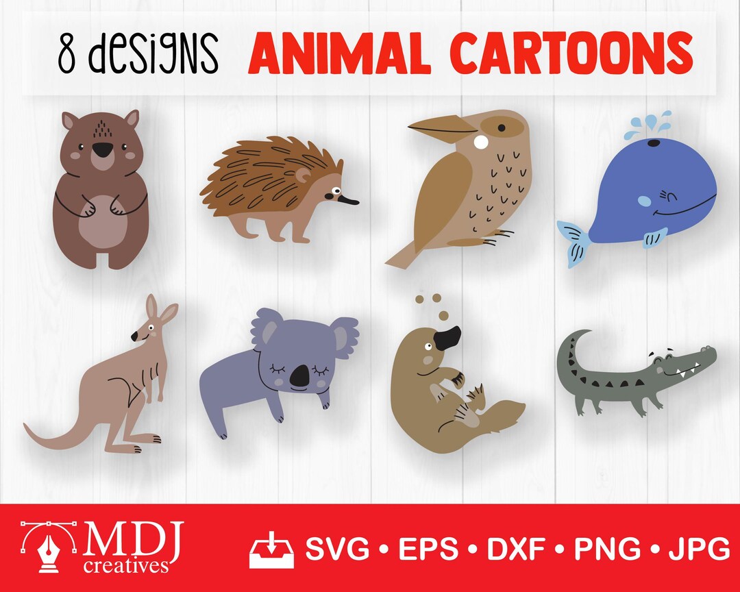 Cute Animal SVG Bundle | Cartoon Character SVG Cut Files for Cricut ...