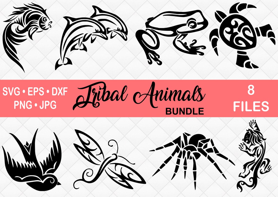 Tribal Animals 01 SVG Cut File Tribal Animals SVG Bundle | Etsy