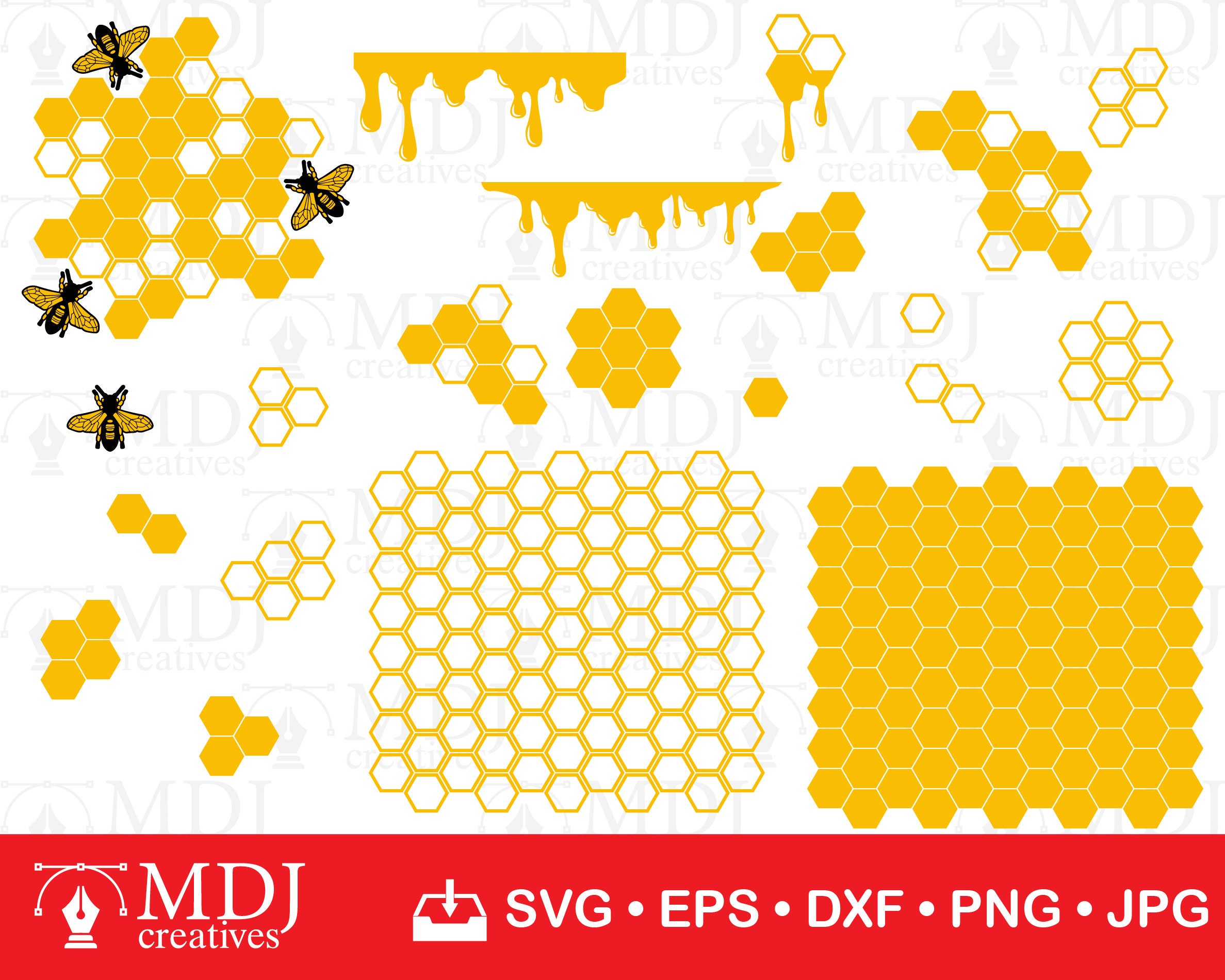 Honeycomb SVG Bundle Honey Drip SVG Honey svg Honeycomb | Etsy