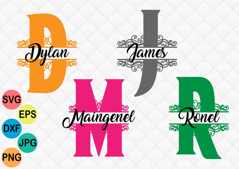 Split Alphabet Monogram 02 SVG Cut File Alphabet Monogram - Etsy