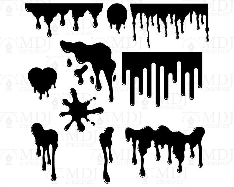 Dripping Borders SVG Bundle: Halloween, Blood, Paint, Chocolate ...