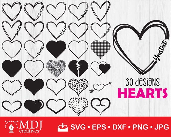 Doodle Heart SVG Heart Svg Handdrawn Heart Valentine Heart | Etsy