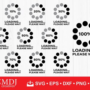 Loading Please Wait 3 SVG, Loading Bar Bundle, Loading Progress Bar Cut File, Please Wait Vector ...