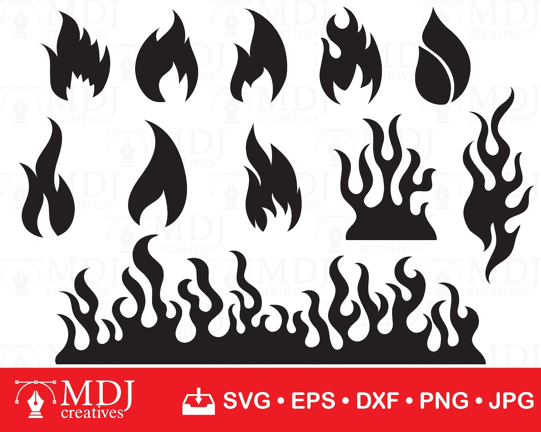 Flame SVG Cut Files: Fire Clipart, Decal Design (digital Download) - Etsy