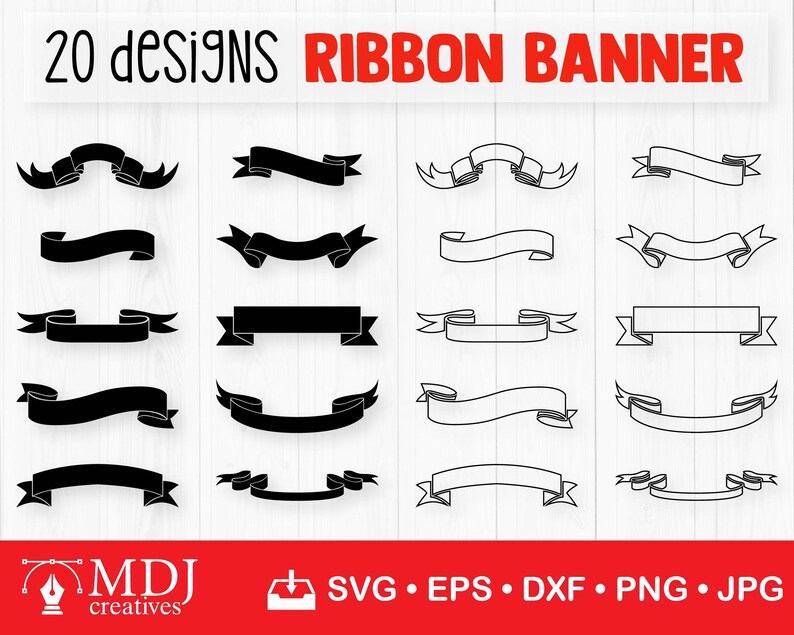 Ribbon Banner SVG Bundle: 20 Designs, Cut Files (digital Download) - Etsy
