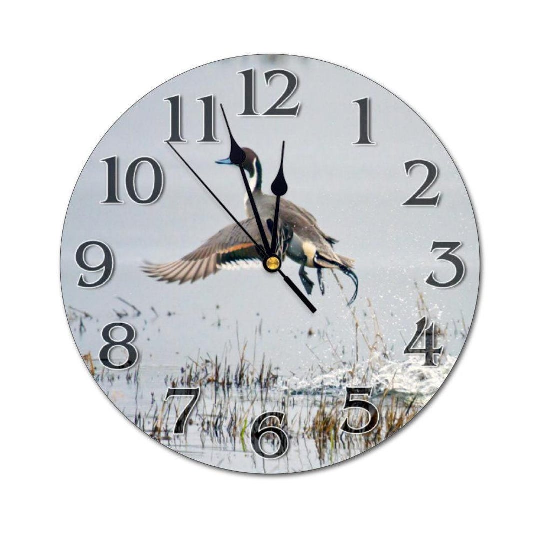 10.5" MDF Clocks Duck Hunting Mallard Duck Art Duck Wall Clock ...