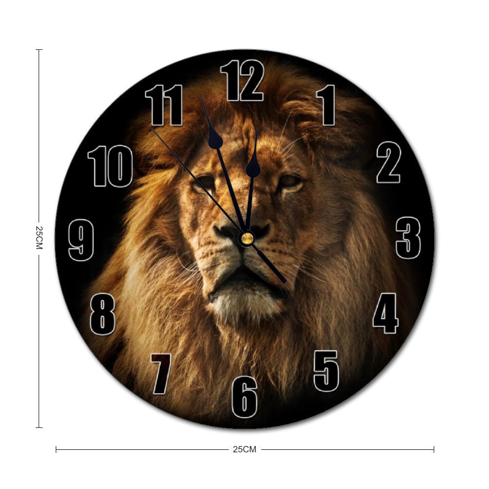 10 4026 Lion Custom Round Non-ticking PVC Numberless Wall Clock Clocks ...