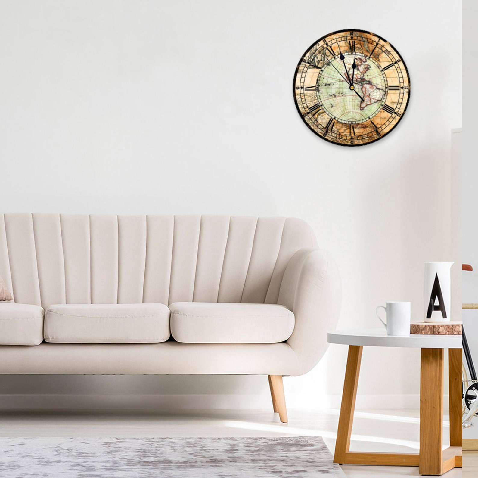 10.5 Antique Mall Hanging Clocks Custom Round Non-ticking MDF ...