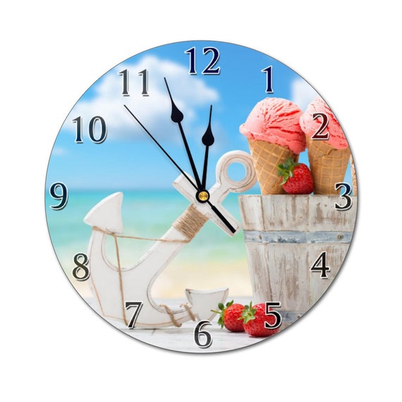 15 Inch 4362 Ice Cream Anchor Clock | Etsy