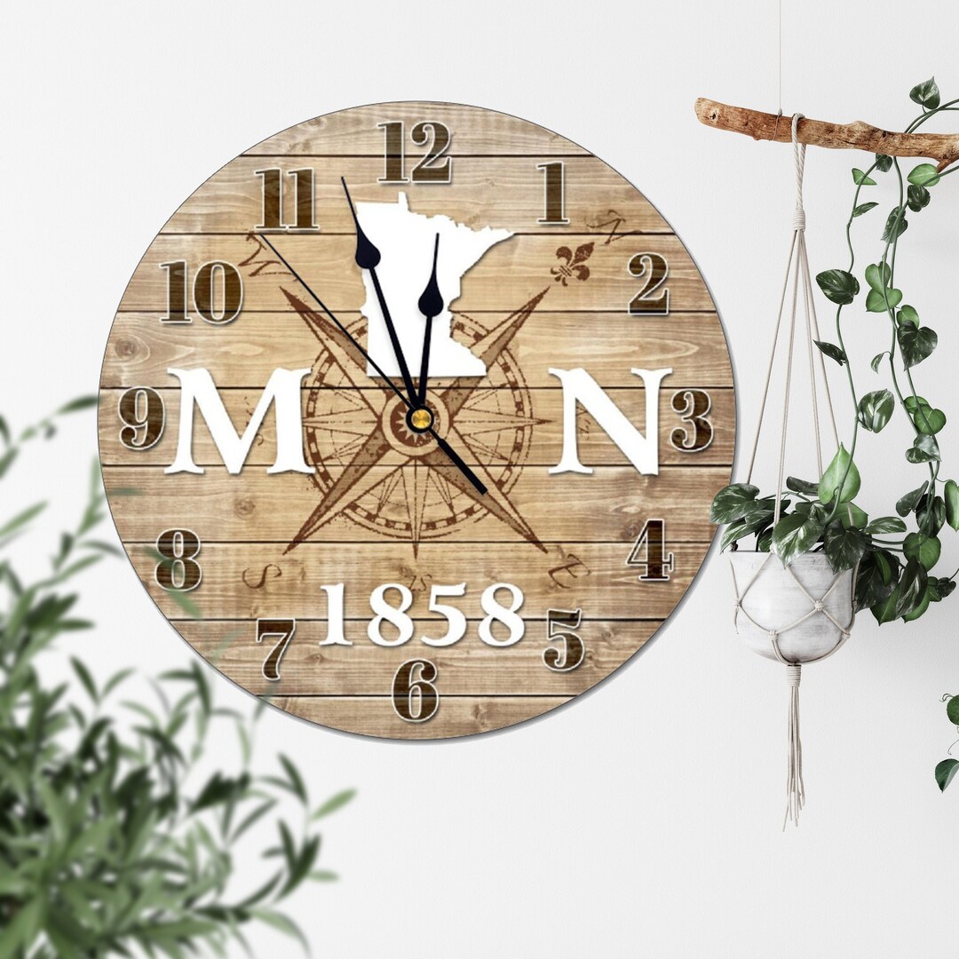 12 or 15 MINNESOTA CLOCK ESTABLISHED 1858, Personalized Silent Non ...