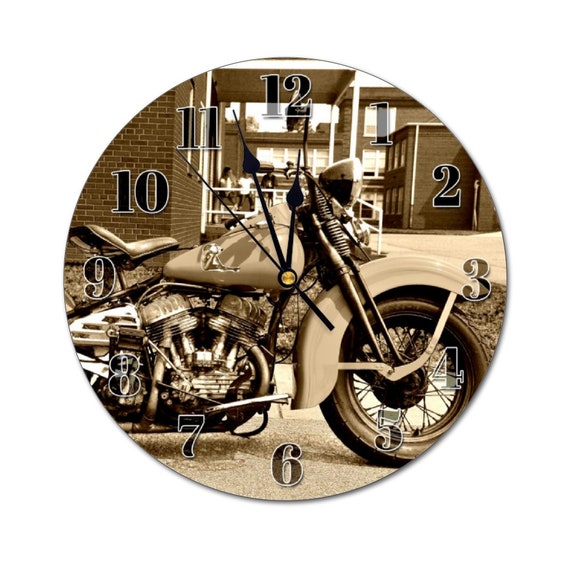 10.5 Motorcycle Clock Harley Davidson Bike Custom Round - Etsy