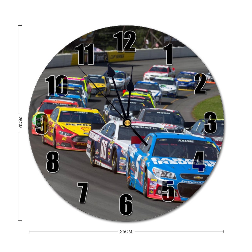 10.5 Car Racing Wall Hanging Clocks Personalized Name Gift Custom Round ...