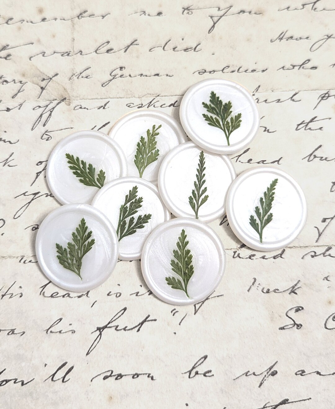 Premade Fern Wax Seals, Peel and Stick, Greenery Botany Plants Wedding ...