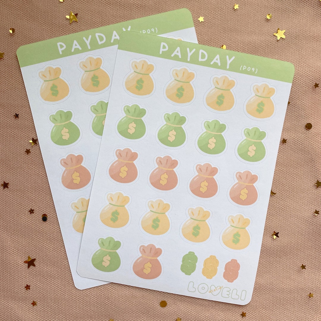 Payday Money Savings Planner Stickers Bullet Journaling - Etsy