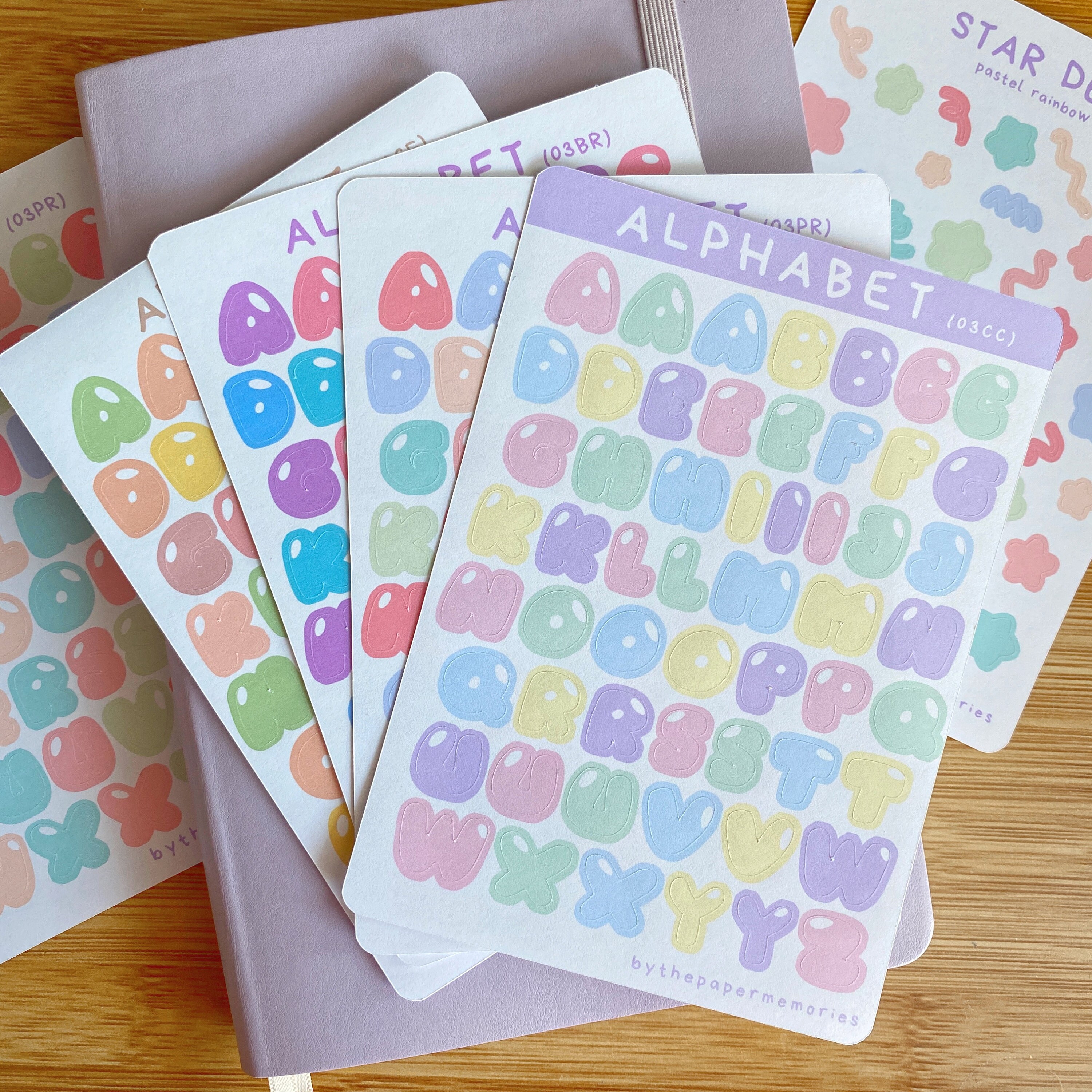 Kawaii Alphabet Stickers Cute Letter Stickers voor Polco | Etsy