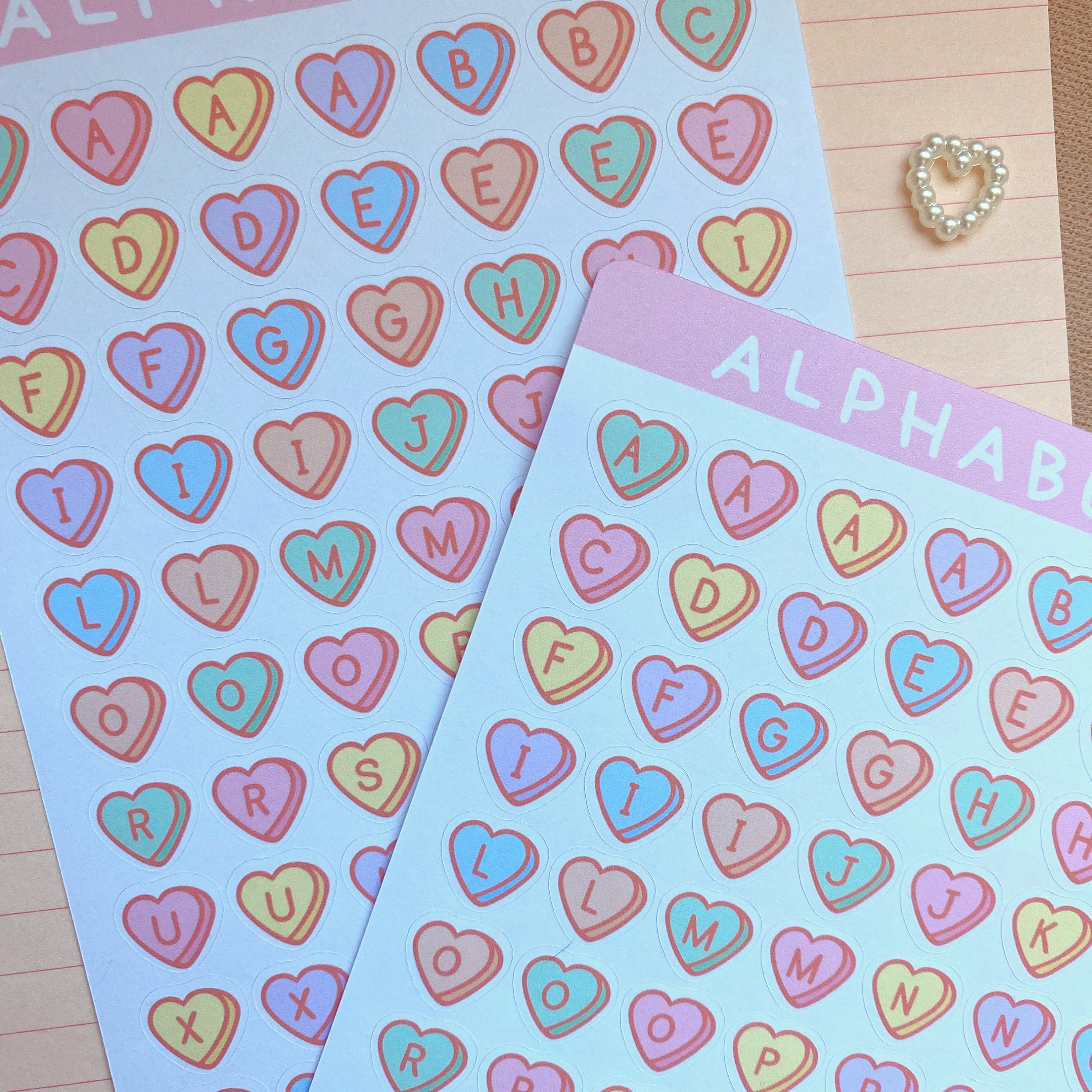 Candy Hearts Alphabet Stickers Polco Deco Bullet - Etsy