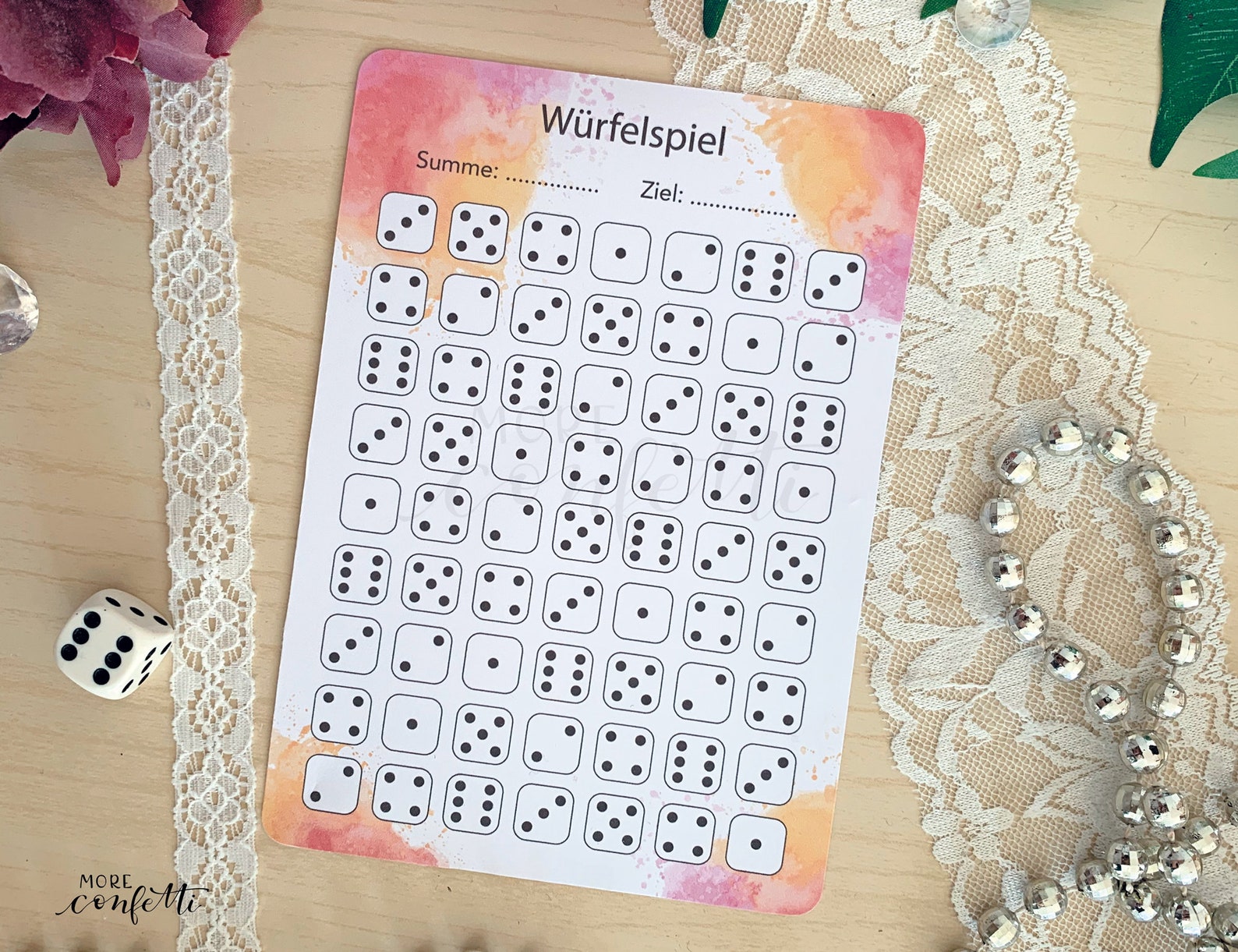 Würfelspiel | sparen | Sparspiel | Print mit 200g Papier | A6 oder ...