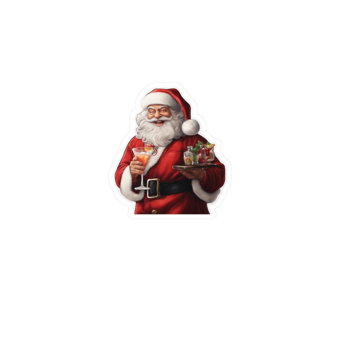 Santa Serving Christmas Cocktails - Etsy