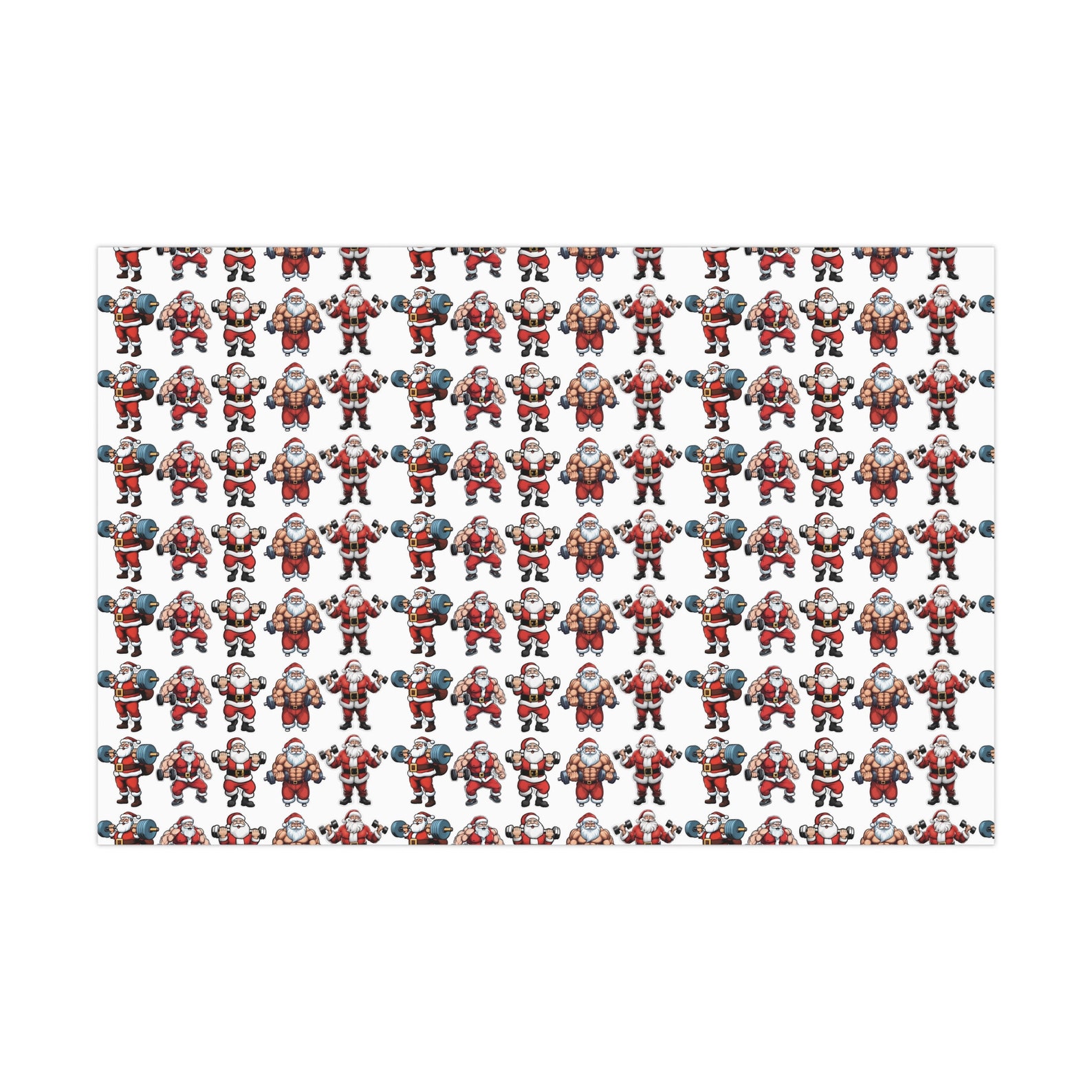 Funny Ripped Santa Workout Wrapping Paper Muscular Santa Claus ...