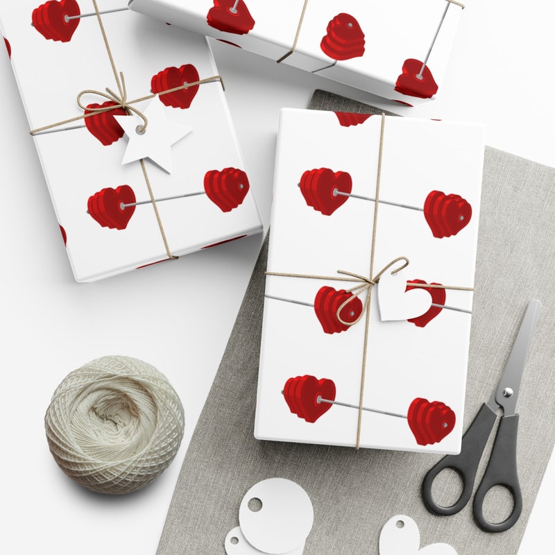Hearts Wrapping Paper - Etsy