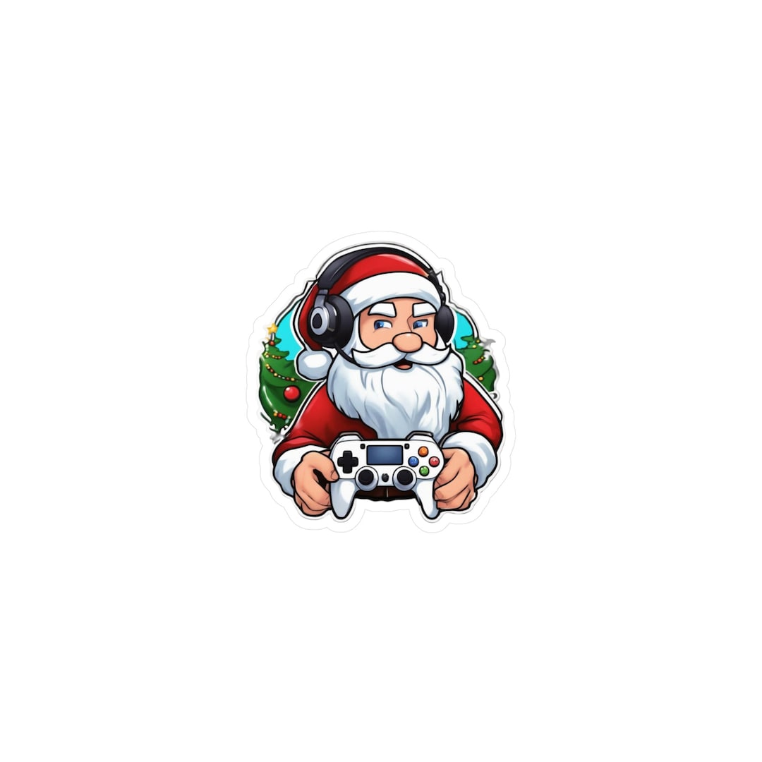 Gamer Santa Sticker - Etsy