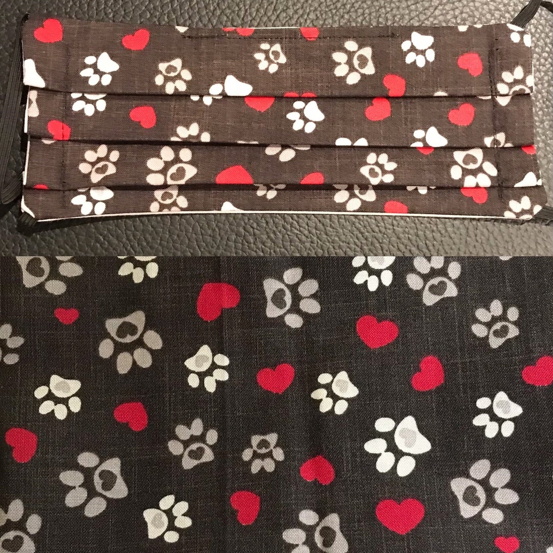 Puppy Dog Paw Prints Soft Cotton Face Mask Covering - Etsy