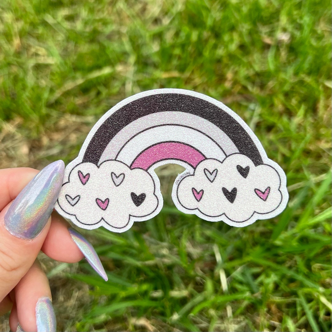 Glitter Asexual Pride Flag Rainbow Sticker, Thecaityperry X ...