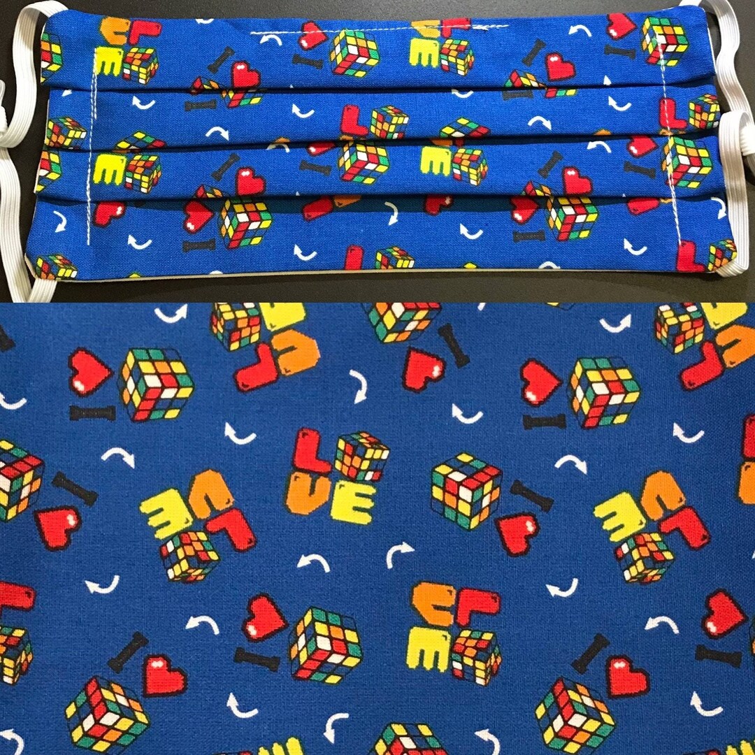 Face Mask Made With Licensed Rubik's Cube Fabric, Soft Cotton Face Mask ...