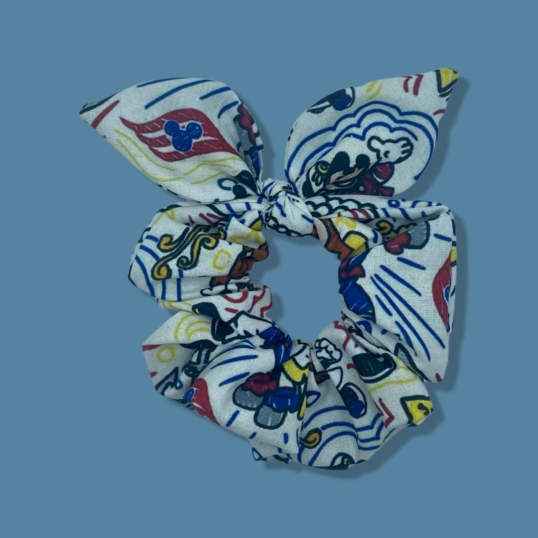 Sailing Flag Mouse Ears, Theme Park Cruise Line Scrunchie - Etsy