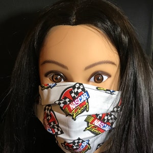 Face Mask Made With Licensed Nascar Checkered Flag Racing Fabric Soft ...