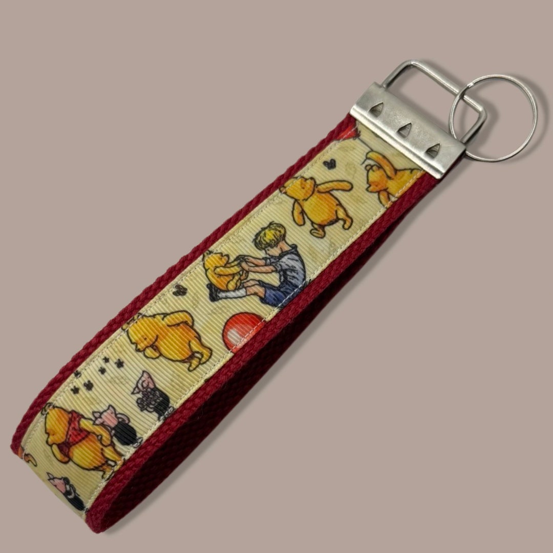 Keychain Made With Licensed Disney Winnie the Pooh Ribbon, Wristlet - Etsy