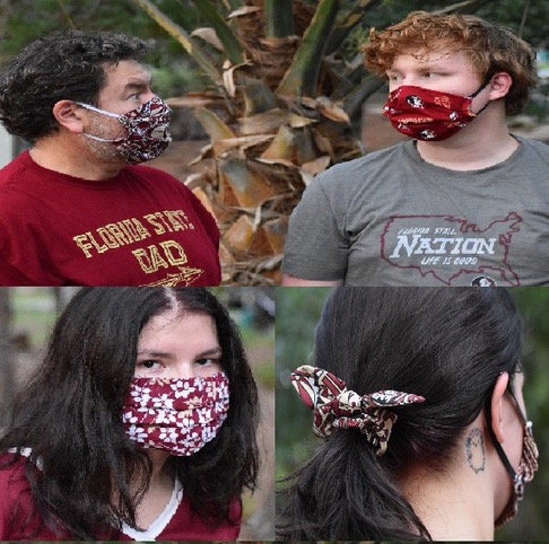 FSU Face Mask Made With Licensed Florida State University | Etsy
