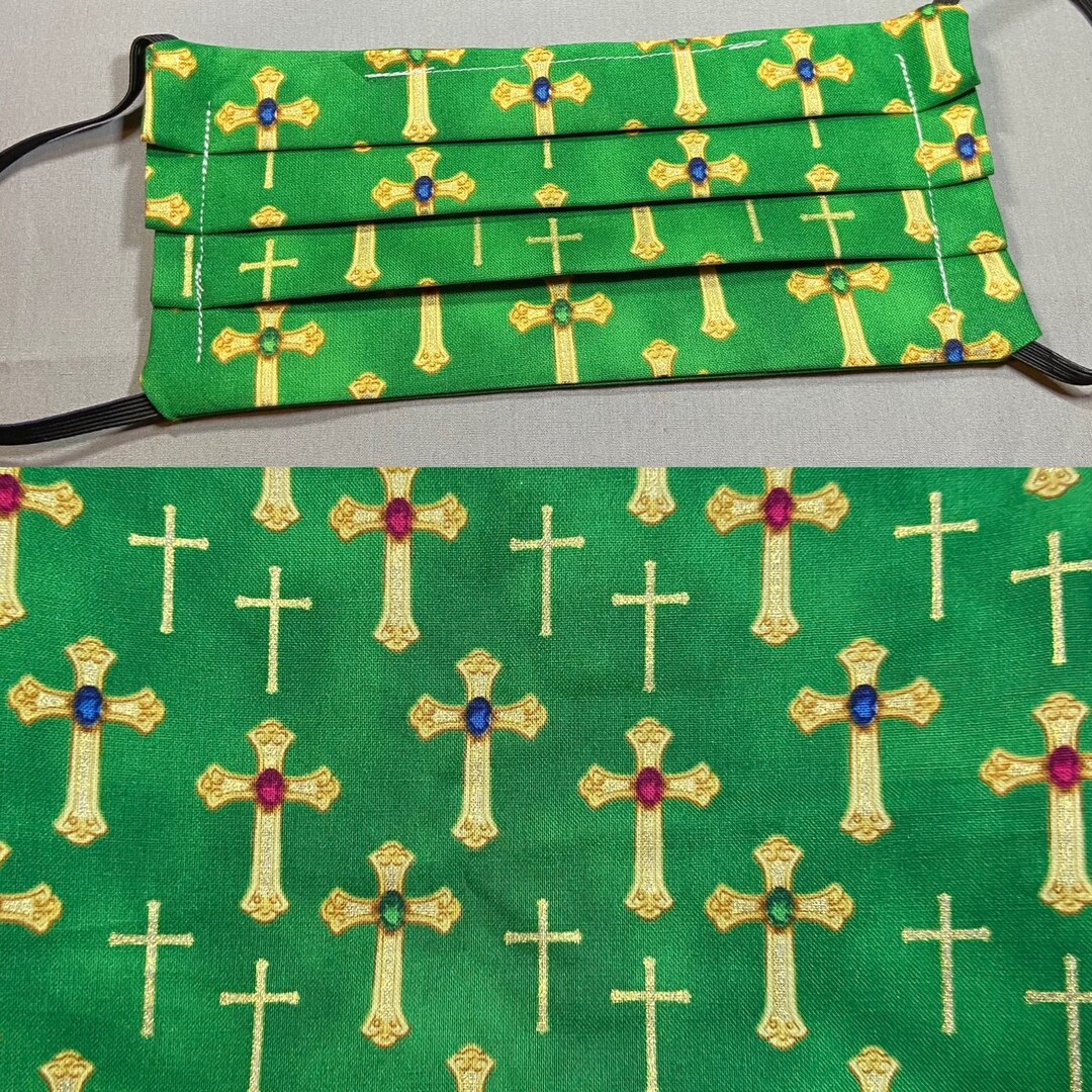 Bejeweled Religious Christian Cross Soft Cotton Face Mask Covering - Etsy